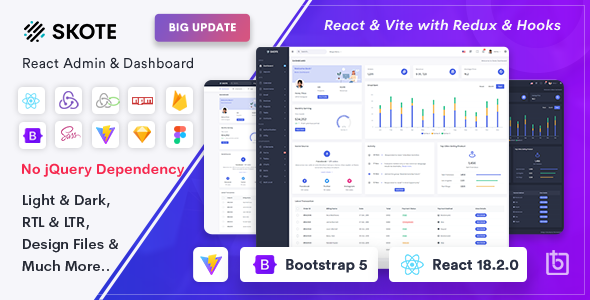Skote – React Admin & Dashboard Template + Sketch - BestWP