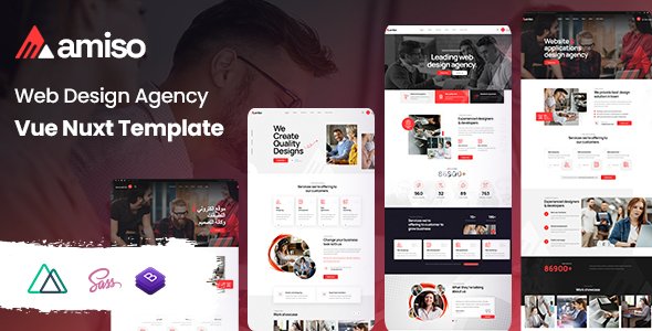 Amiso – Web Design Agency Vue Nuxt Template - BestWP